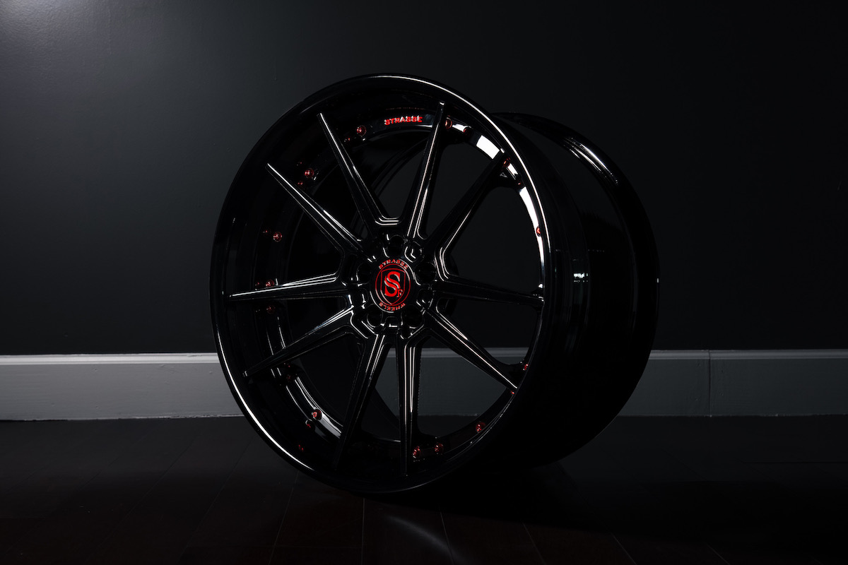 SV1 Deep Concave FS - Gloss Black & Red - Strasse Wheels